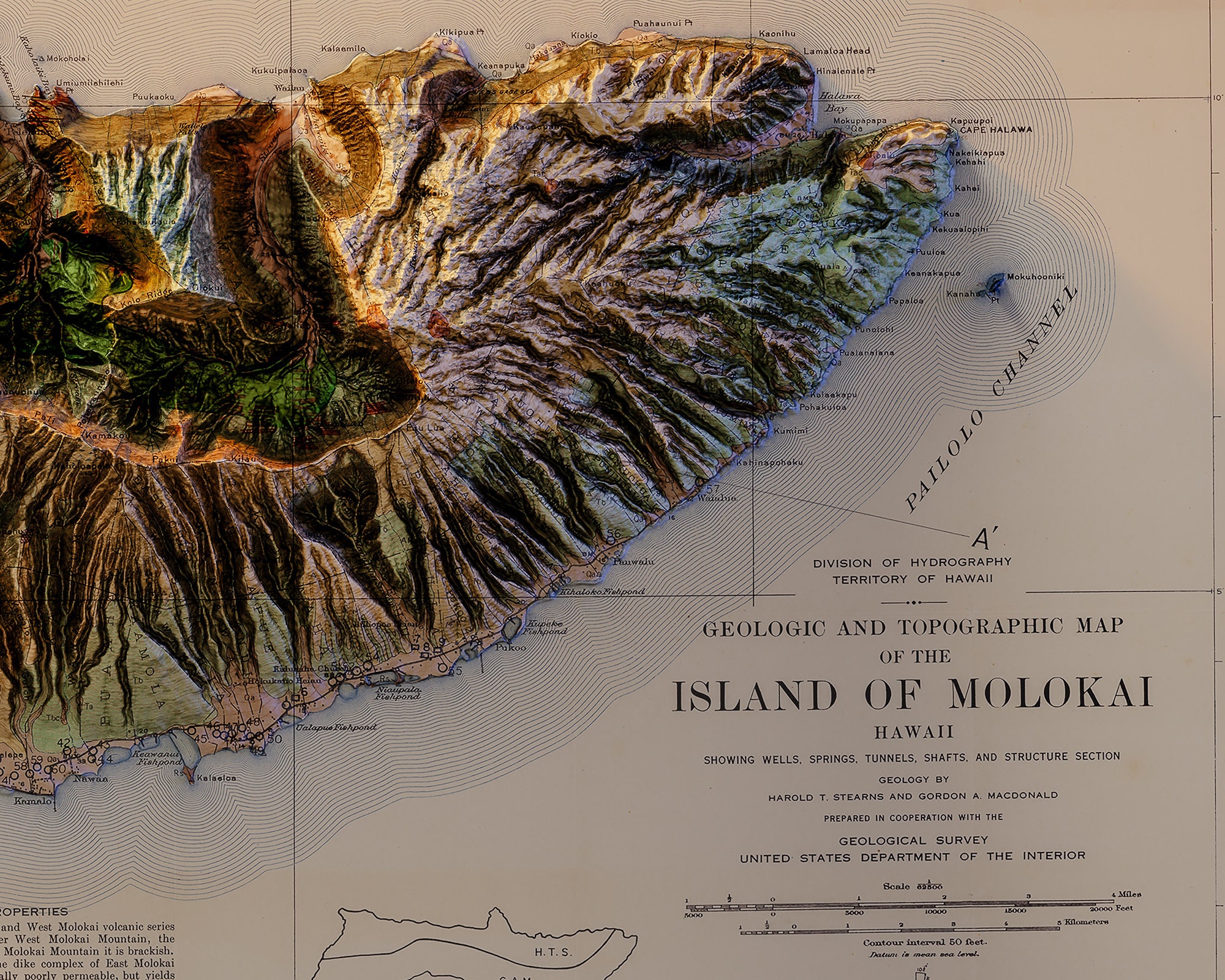 Hawaii - Island of Molokai - Geology & Topography - Etsy