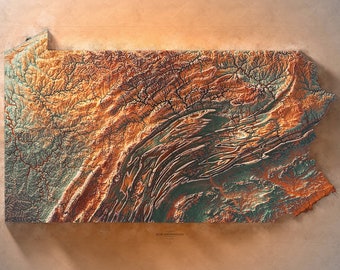 Pennsylvania Fire Towers Map 11x14 Print - Etsy