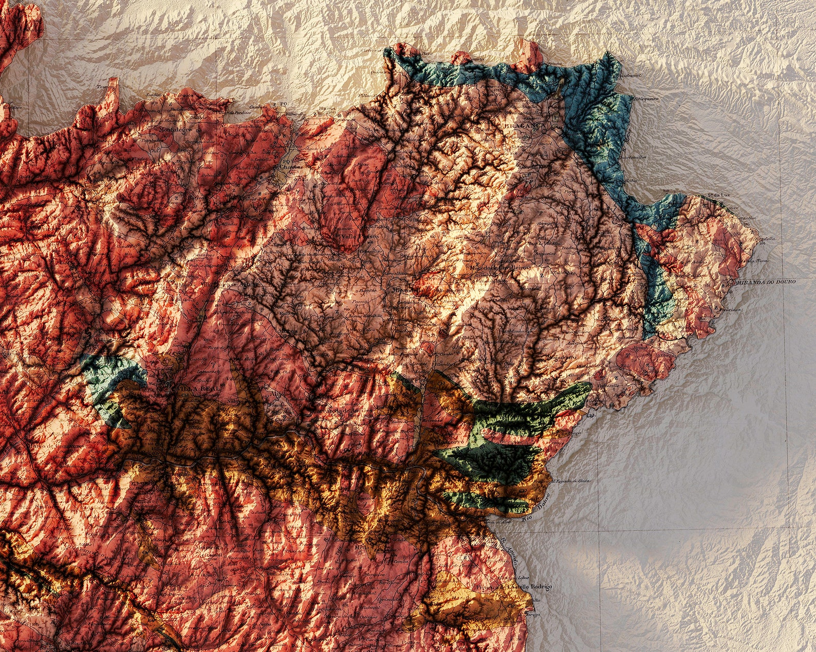 Portugal - Geological Map - Etsy