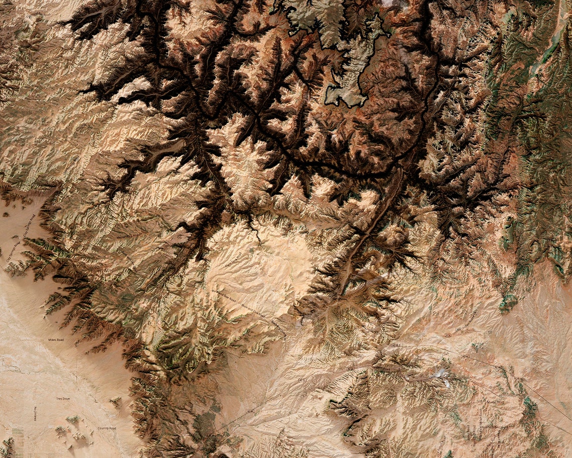 Grand Canyon National Park Arizona Satellite - Etsy