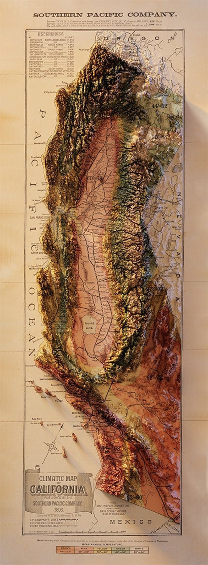 California Climatic Map - Etsy