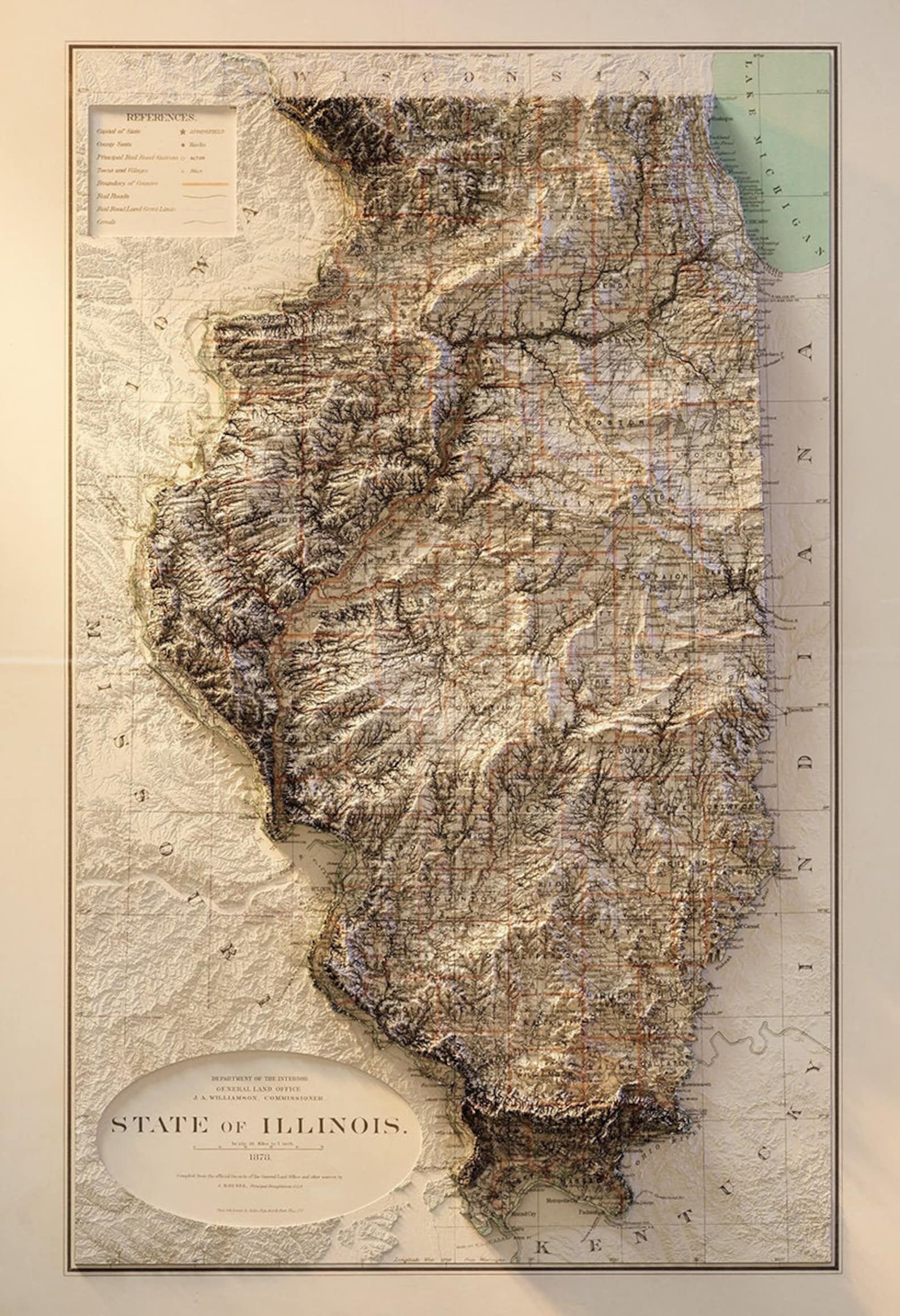 Illinois Topography - Etsy