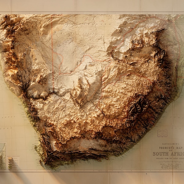 3d Map of South Africa - Etsy