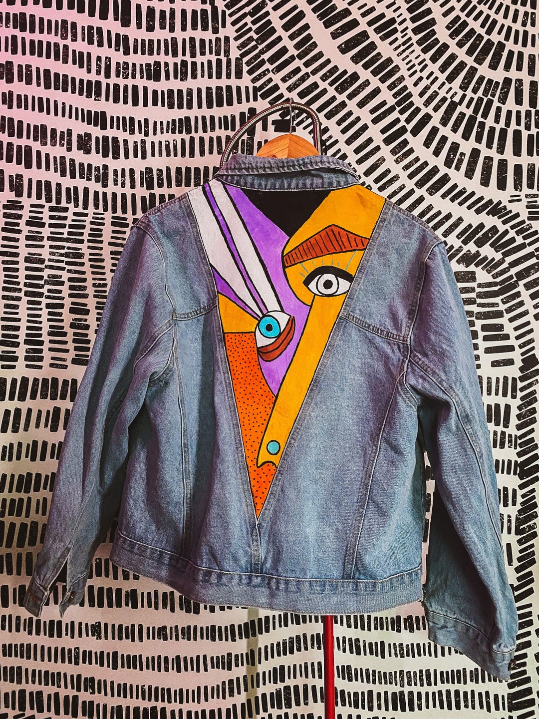 Unique Hand-painted Denim Jacket One-of-a-kind Artwear - Etsy