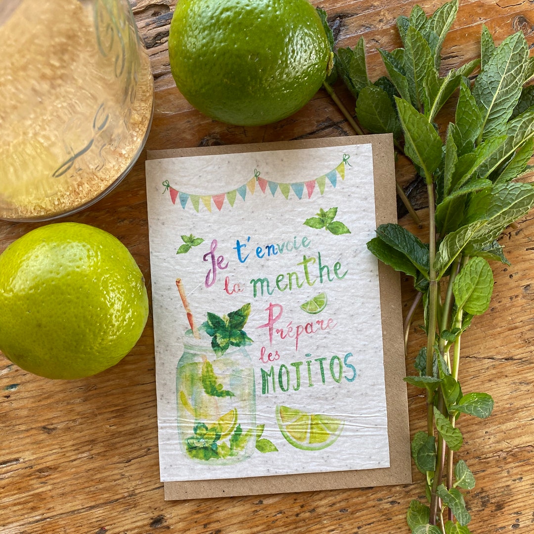 Seeded Card to Plant Mojito "i Send You the Mint... Prepare the Mojitos ...