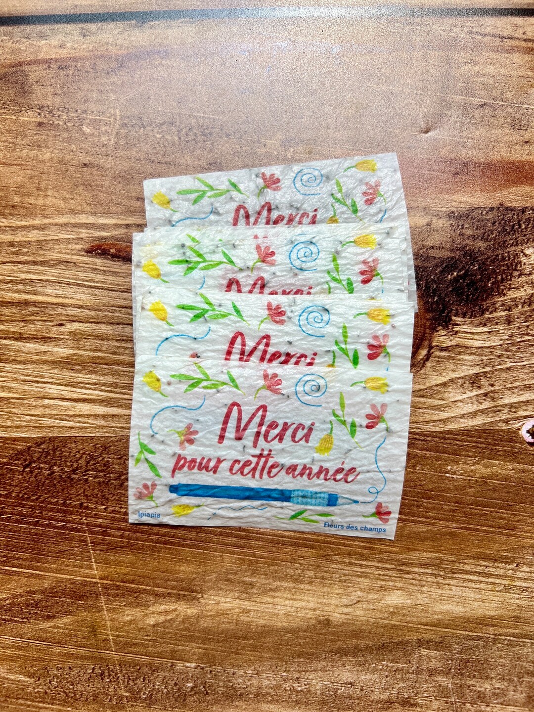 Set of 10 Mini Cards to Plant "thank You for This Year" Teacher, Atsem ...