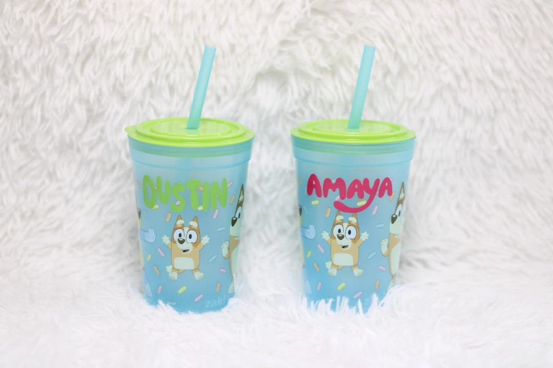 Personalized Bluey Cup | Personalized Bluey Tumbler With Straw | Custom ...