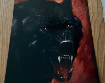 Fenrir Wolf Norse Viking Fine Art Print Giclee Art Postcard Drawing ...