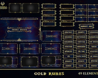 Gold Twitch Overlay | Etsy