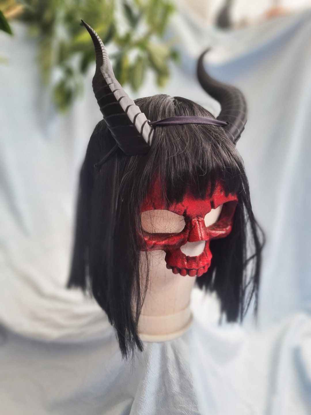 Tiefling Horns: Cosplay Headset Attachment, Halloween Costume Prop ...