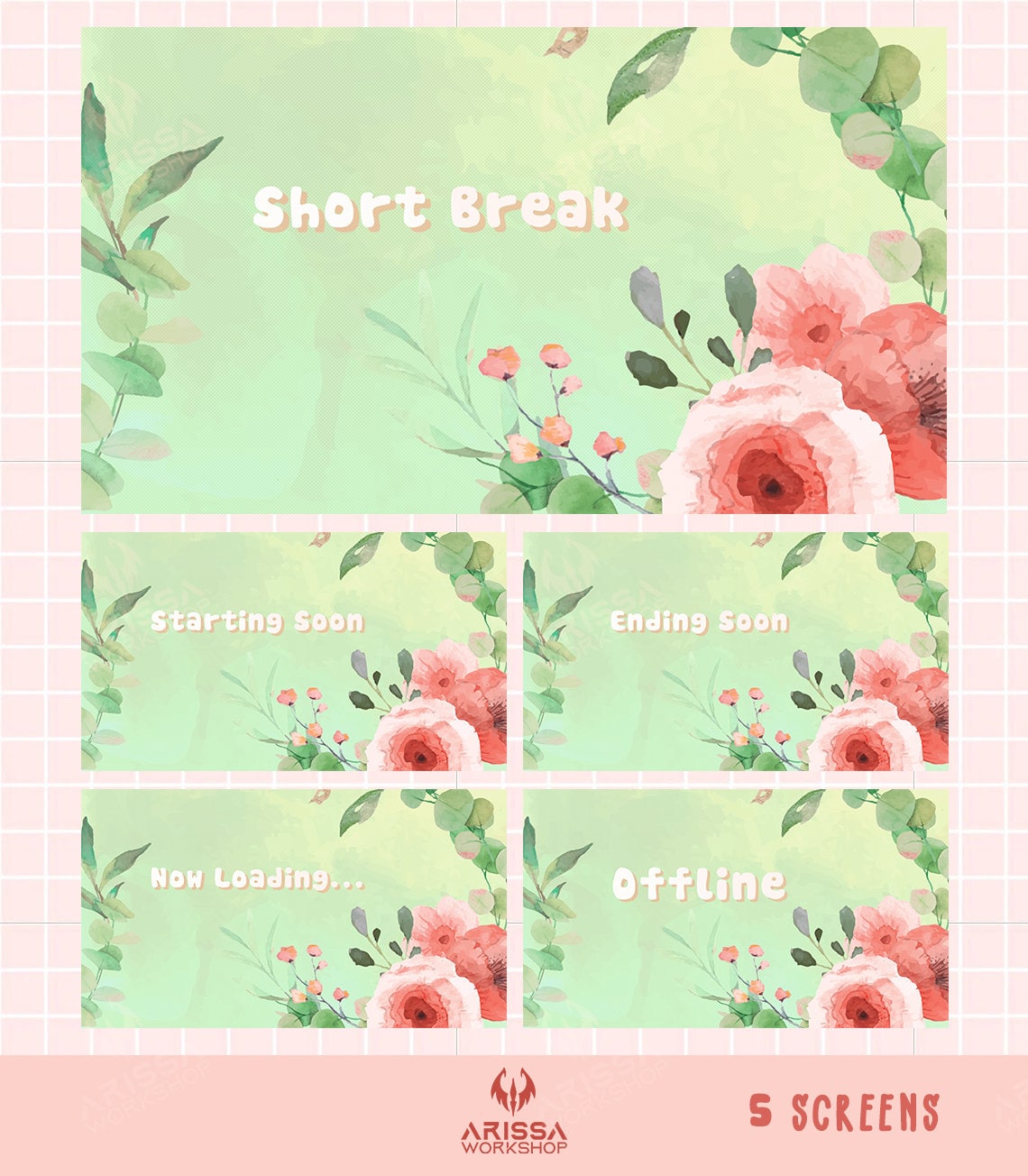 Rose Garden Twitch Stream Overlays / Cute / Galaxy / Panels / - Etsy