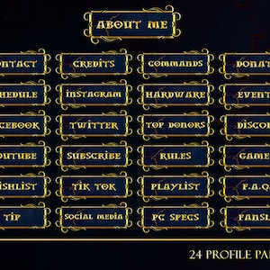 Gold Runes Twitch Stream Mega Package Overlays / Cute / Marble / Panels ...