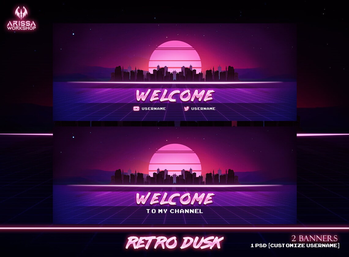 Retro Dusk Synthwave 80s Inspired Twitch Stream Overlay - Etsy