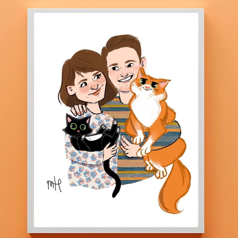 Cartoon Family Portrait - Etsy