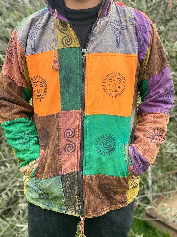 Hippy Boho Vintage Patchwork Cotton Fleece Lined Warm Coat Hippy Boho Vintage Patchwork Cotton Fleece Lined Warm Coat