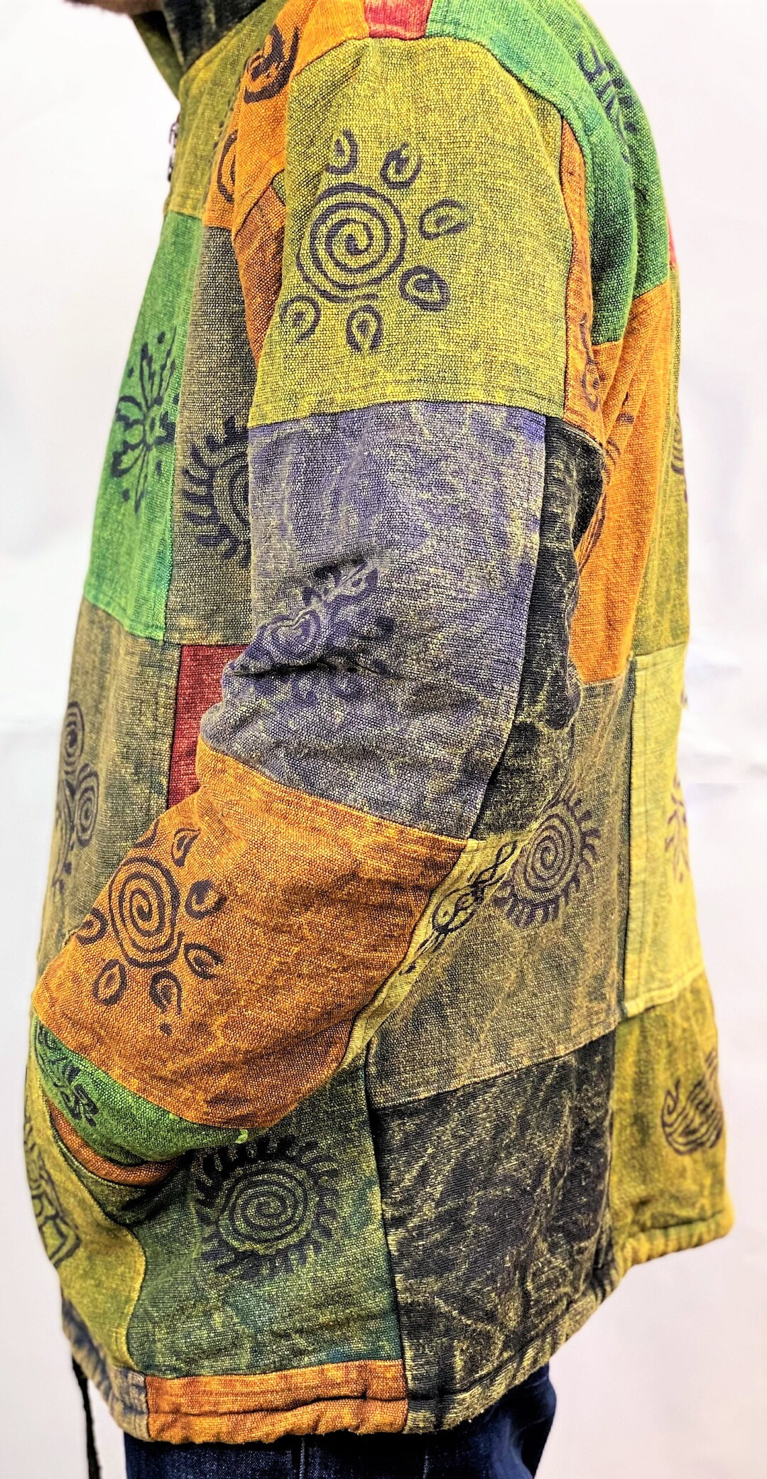 Hippy Boho Vintage Patchwork Cotton Fleece Lined Warm Coat - Etsy