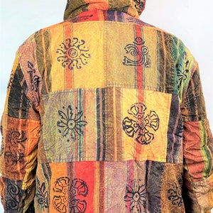 Hippy Boho Vintage Patchwork Cotton Coat Jacket Handmade Cotton Fleece ...