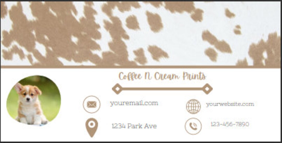 Nude Cowprint Email Signature / Business Card - Etsy