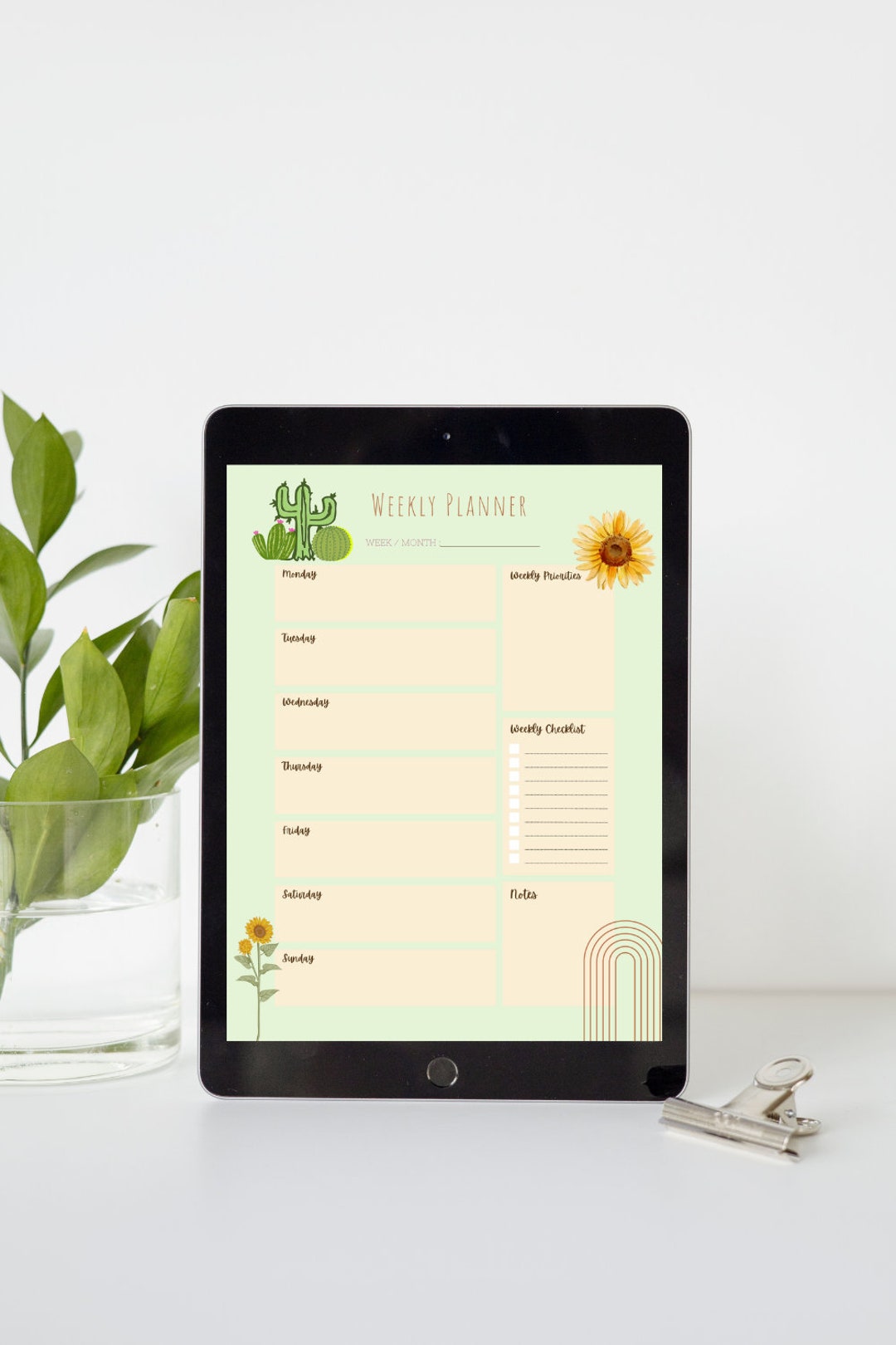 Cactus Digital Planner - Etsy