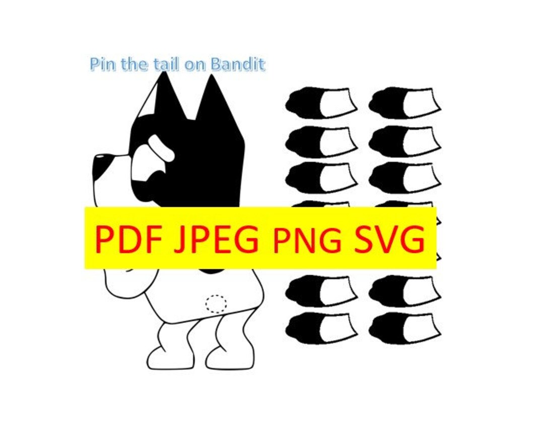 Bluey Pin the Tail on Bandit Party Favors Bluey Birthday Party - Etsy