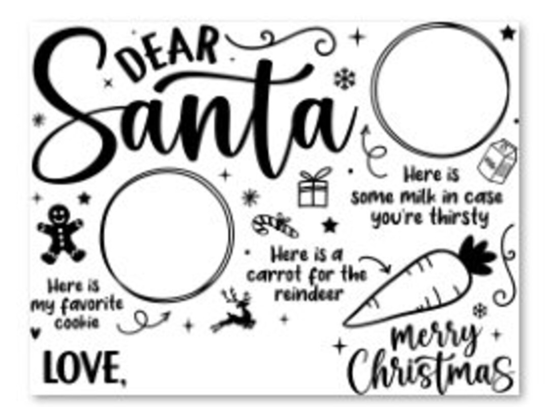 Dear Santa Christmas Tray Svg, Cutting Board Treats for Santa, Milk and ...