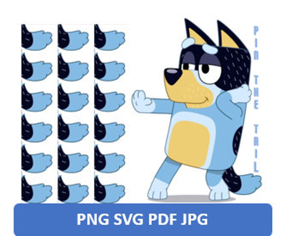 Bandit Pin the Tail on Bandit Party Favors Bluey Birthday Party Games ...