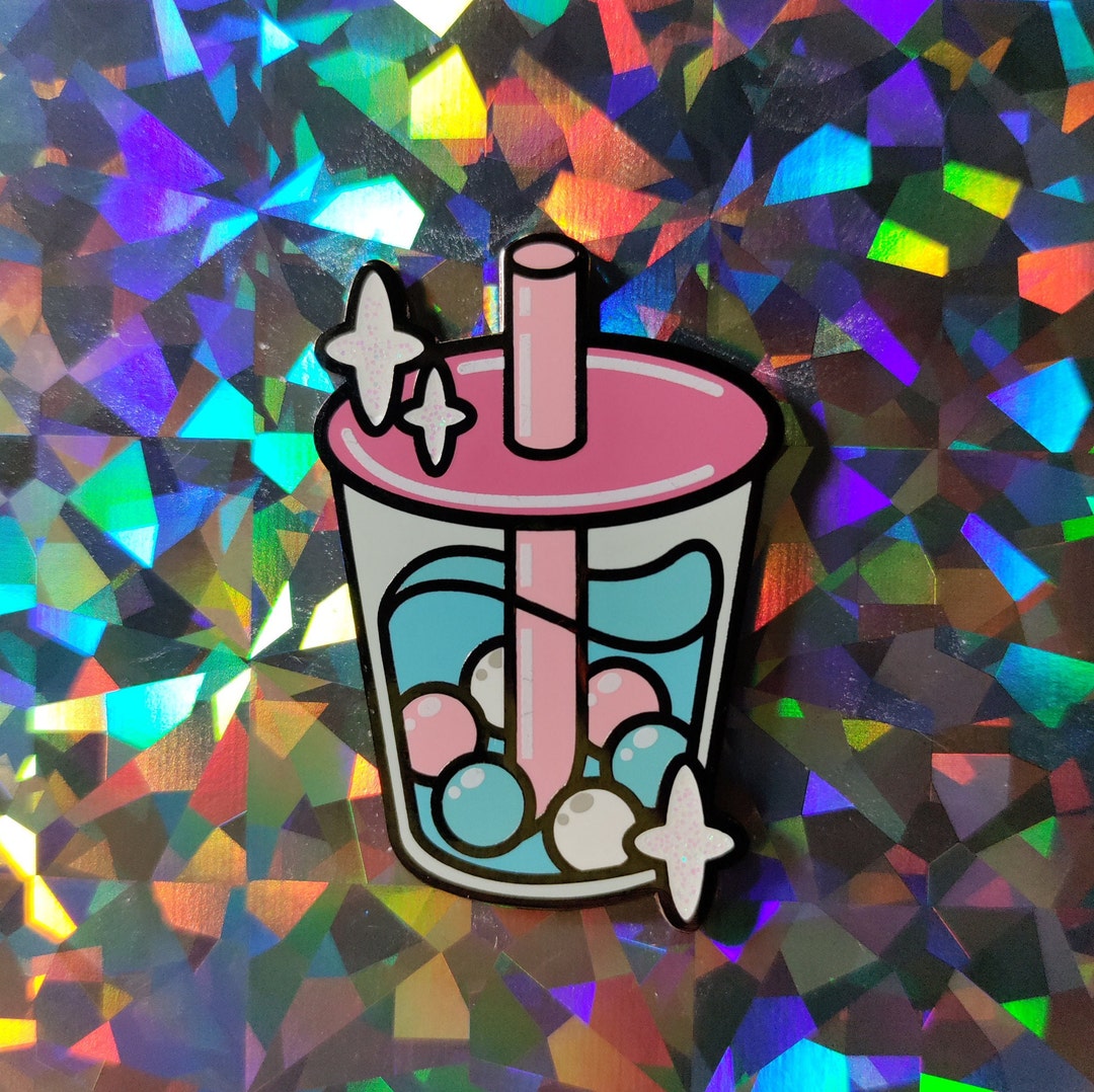 Transgender Pride Flag Boba Milk Tea Pin - Etsy