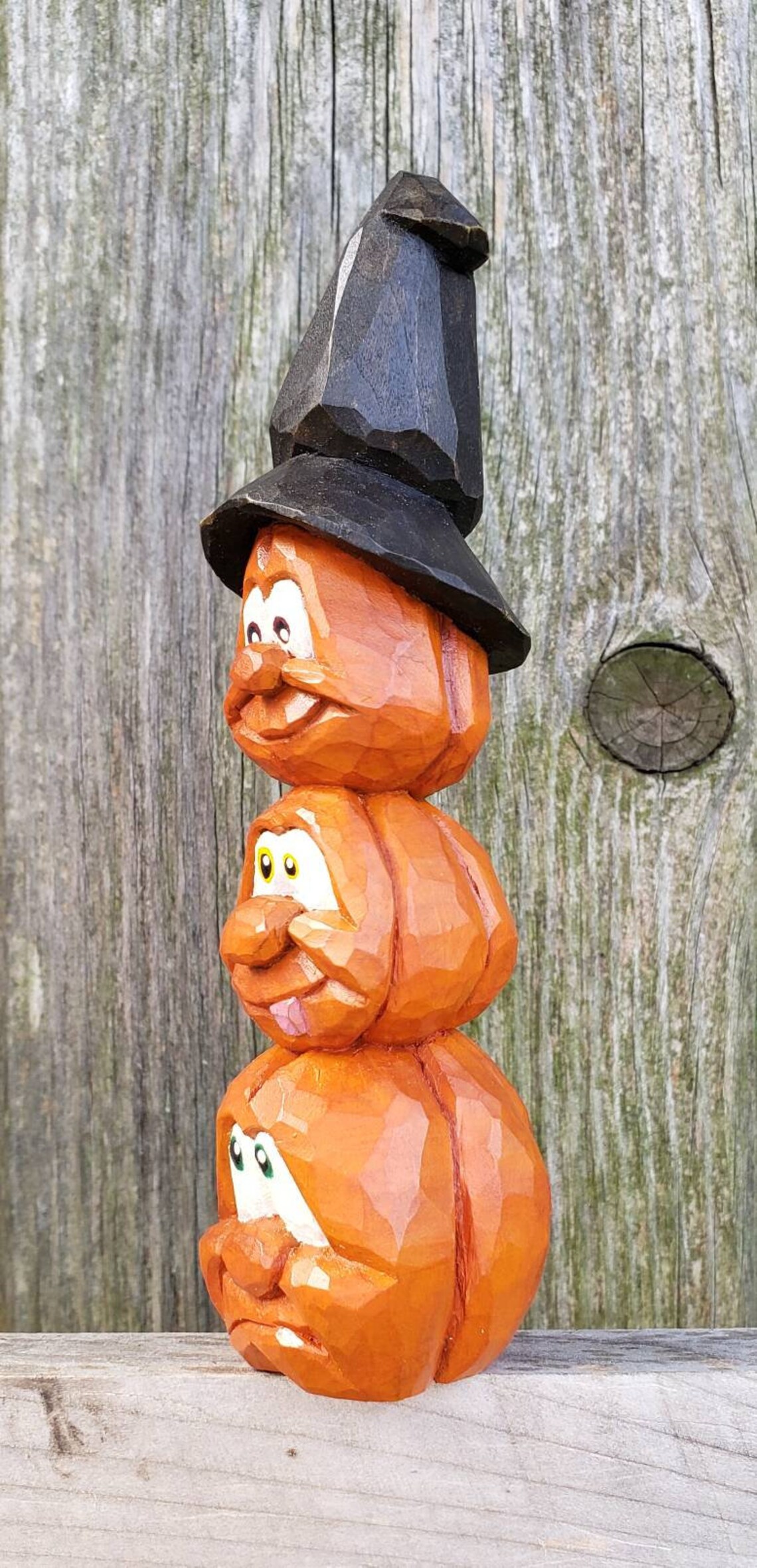 Wood Carving - Stacked Pumpkins; Pumpkins, Handcarved, Basswood ...
