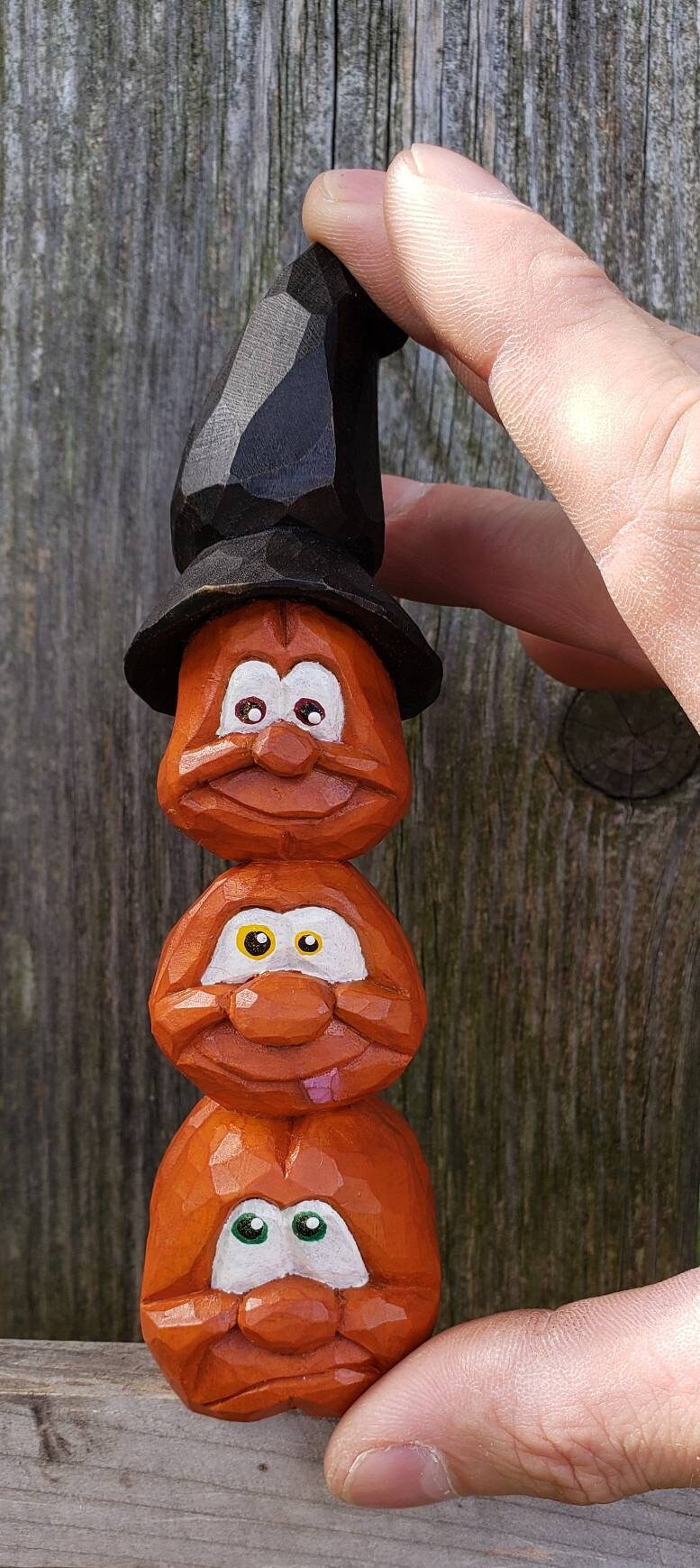 Wood Carving - Stacked Pumpkins; Pumpkins, Handcarved, Basswood ...