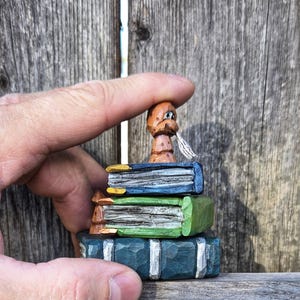 Wood Carving - Hans; Bookworm, Handcarved, Handcarved Book, Basswood ...