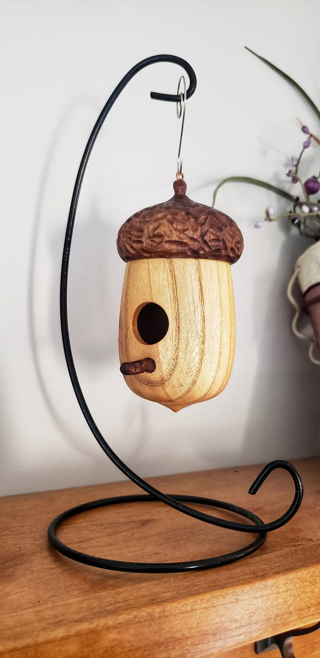 Wood Turning / Wood Carving- Woodturned Birdhouse, Acorn, Small ...