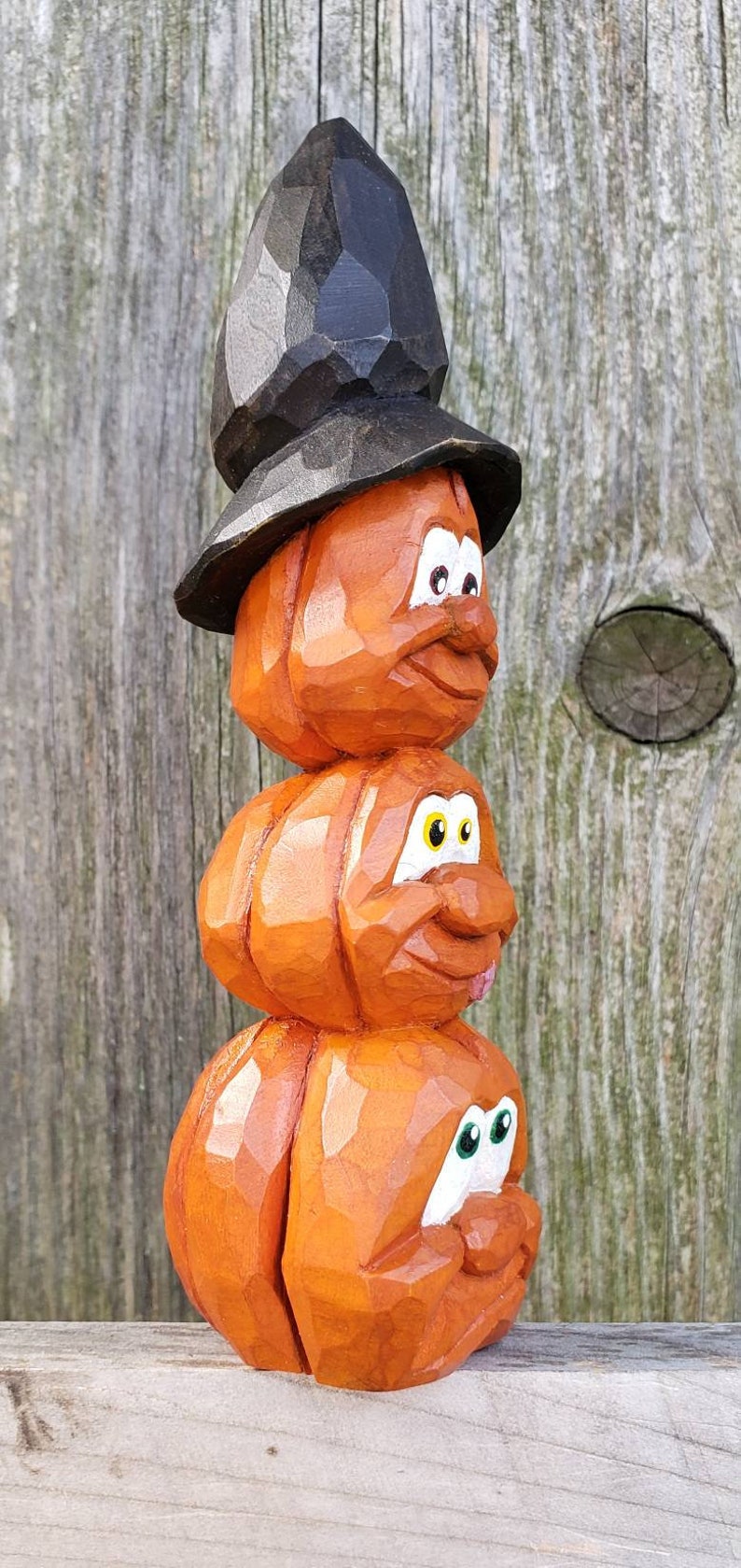 Wood Carving - Stacked Pumpkins; Pumpkins, Handcarved, Basswood ...