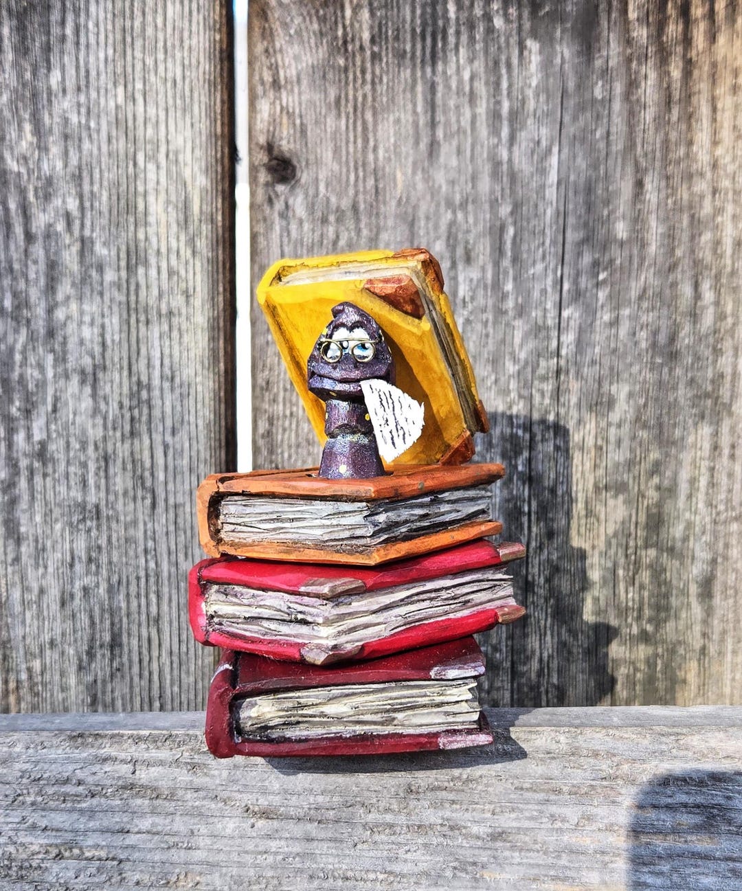 Wood Carving - George; Bookworm, Handcarved, Handcarved Book, Basswood ...