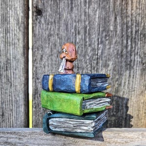 Wood Carving - Hans; Bookworm, Handcarved, Handcarved Book, Basswood ...