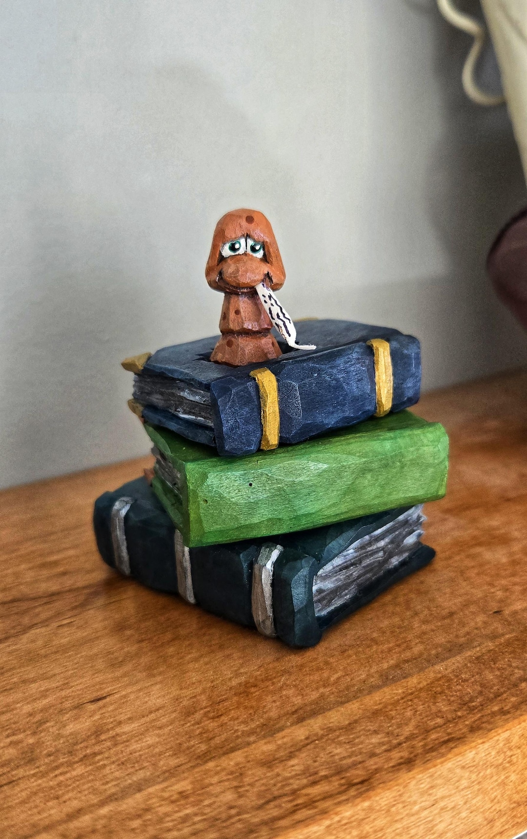 Wood Carving - Hans; Bookworm, Handcarved, Handcarved Book, Basswood ...