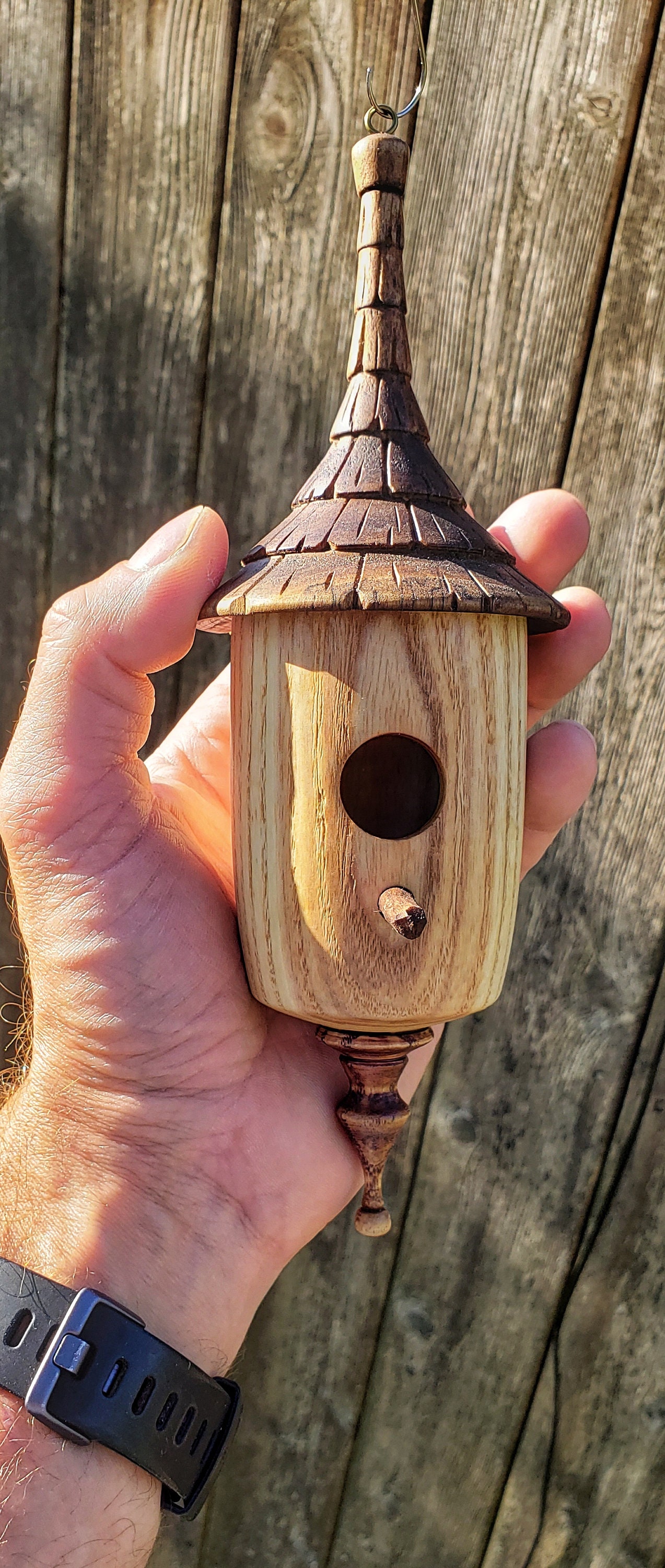 Wood Turning / Wood Carving-woodturned Birdhouse Small - Etsy