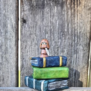 Wood Carving - Hans; Bookworm, Handcarved, Handcarved Book, Basswood ...