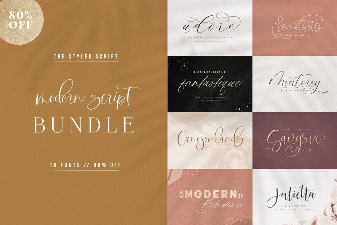 Modern Script Font BUNDLE, Calligraphy Font, Handwritten Script Font ...