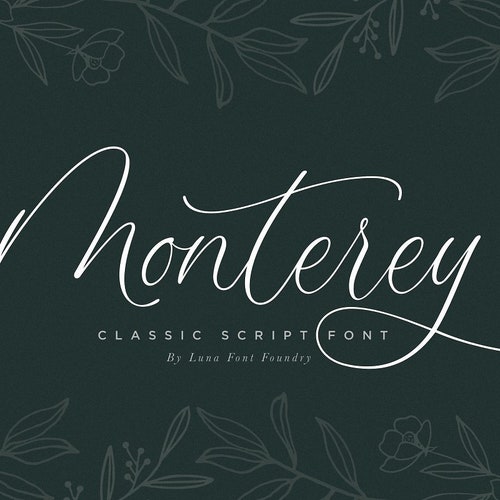 Monterey Script Font Calligraphy Font Handlettered Font | Etsy