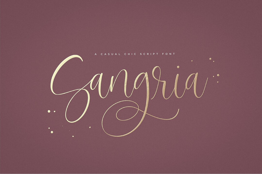 Sangria Script Font, Calligraphy Font, Handwritten Script Font, Cricut Font, Font for SVG ...