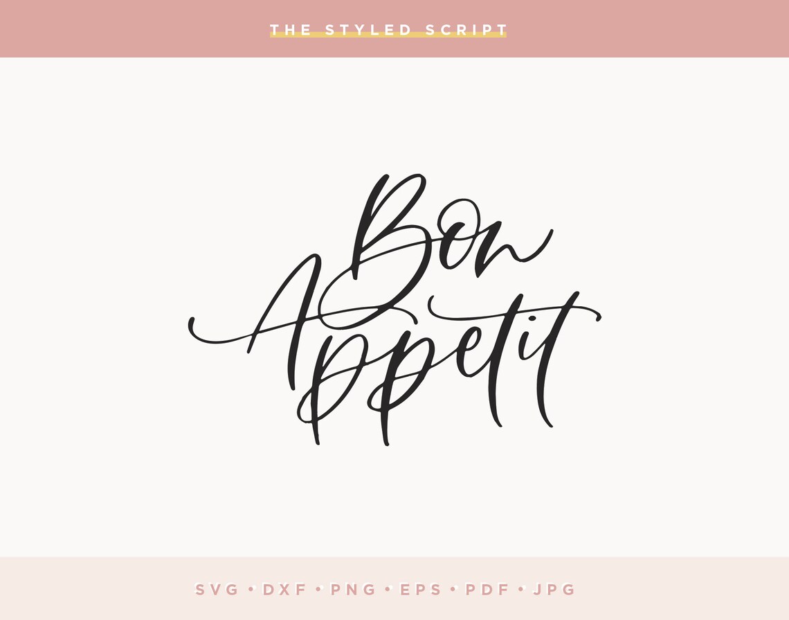 Bon Appetit SVG, Wedding SVG File, Silhouette, Cameo, Cricut Design ...