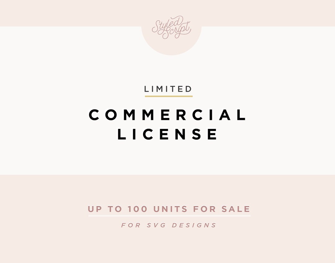 Commercial License for 1 SVG File, Commercial Use of 1-100 Units for ...