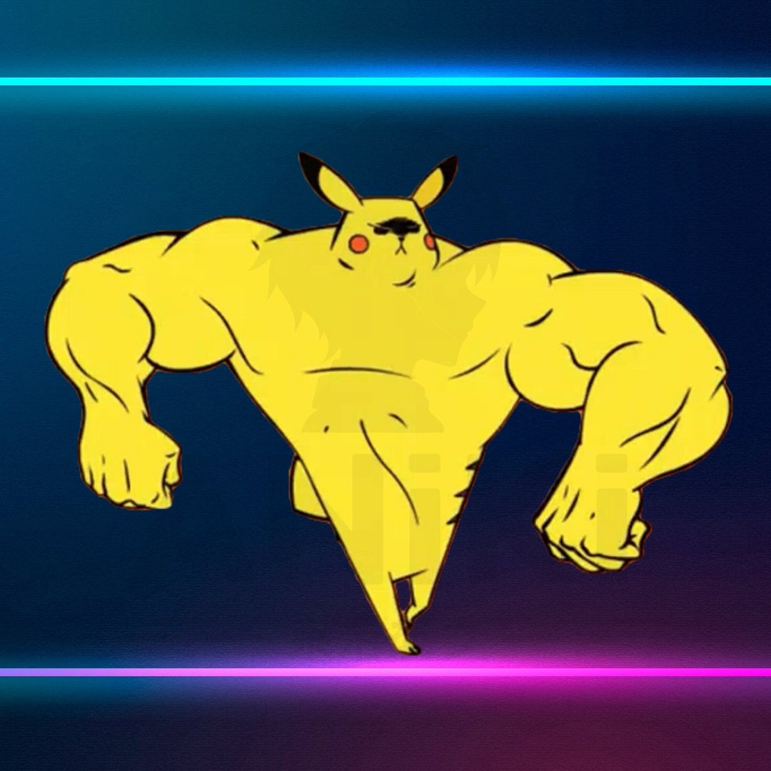 Big Muscular Pikachu and Transparent Background Stream Decoration for ...