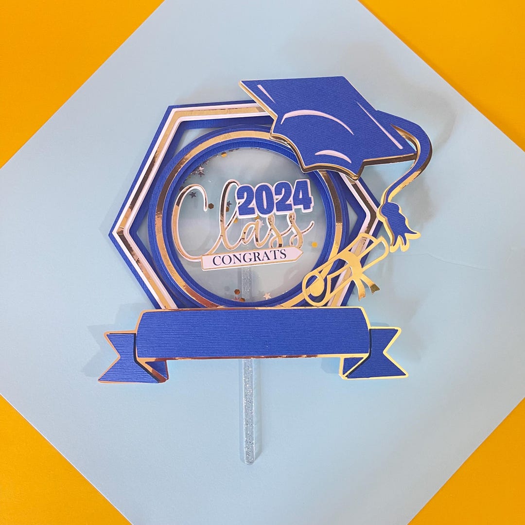 Graduation Cake Topper, Class of 2024 Topper, Happy Graduation Cake ...