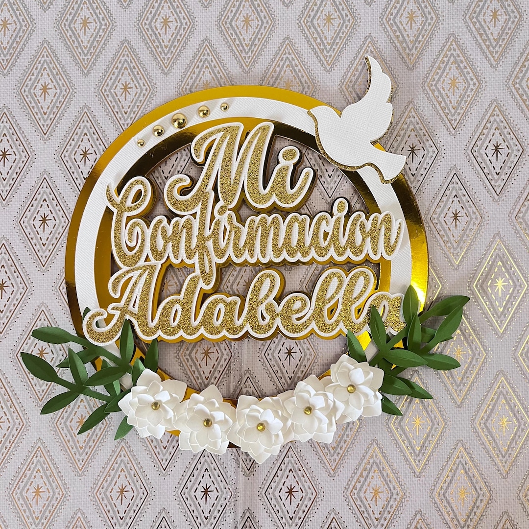 Elegant Confirmation Cake Topper: Handmade Religious Party Decor - Etsy