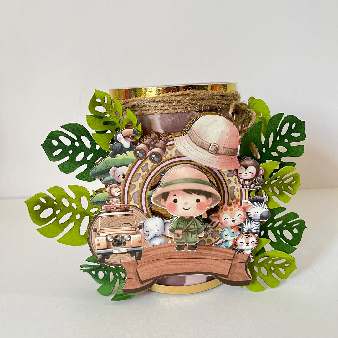 Safari Theme Decorated Piggy Bank, Coin Cash Piggy Savings Bank ...