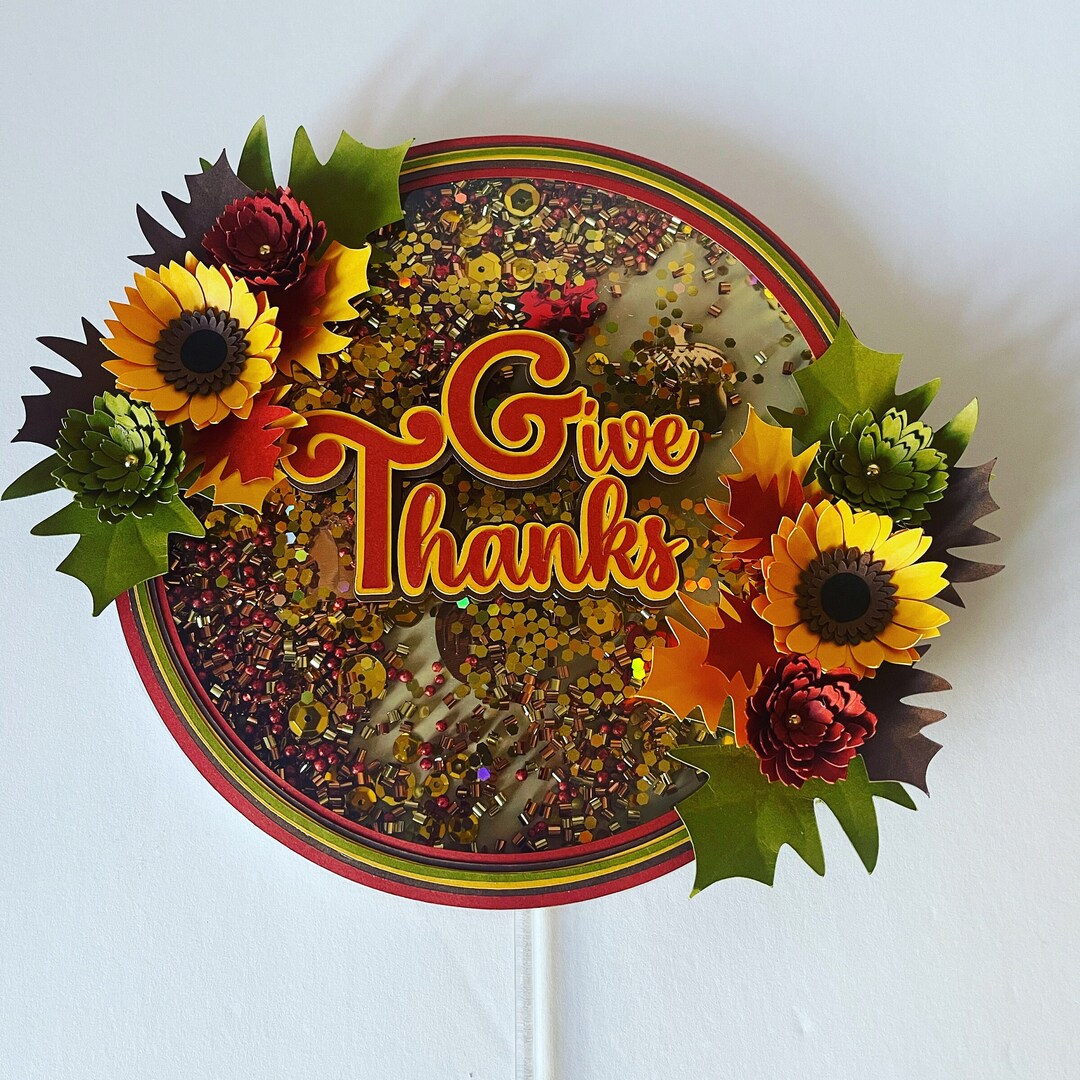 Flower Cake Topper, Give Thanks Cake Topper, Birthday Cake Topper ...