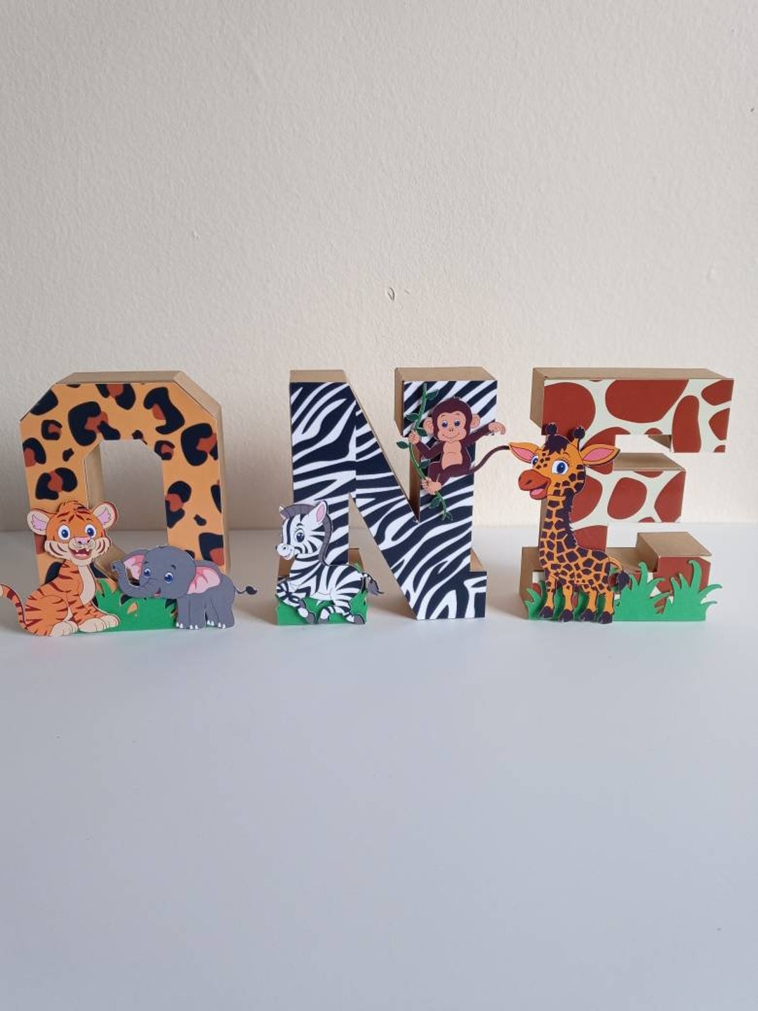 Safari 3D Letter Safari Theme Letters Birthday Party One - Etsy