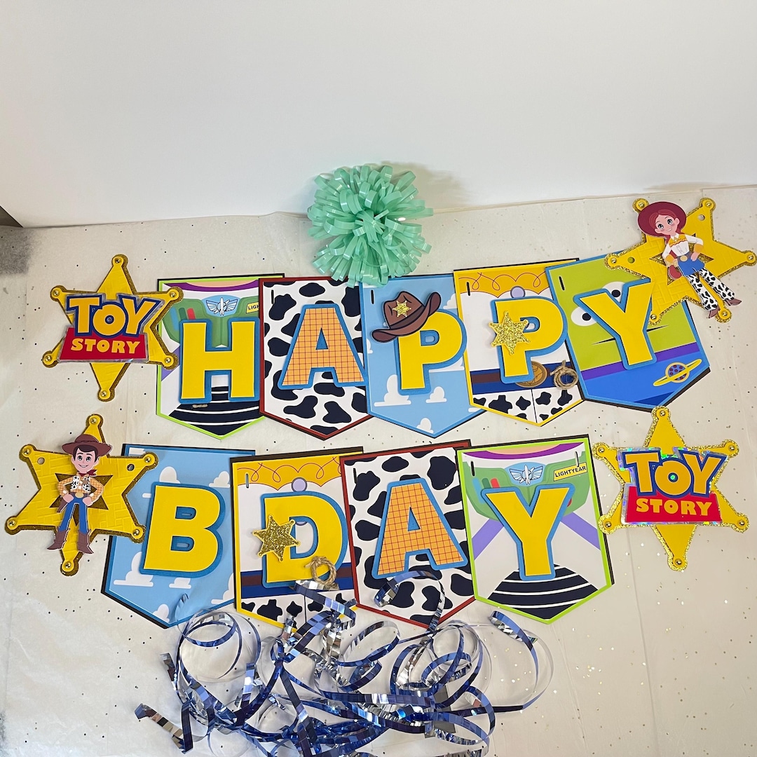 Personalized Toy Story Birthday Banner, Woody Theme Party Decoration ...