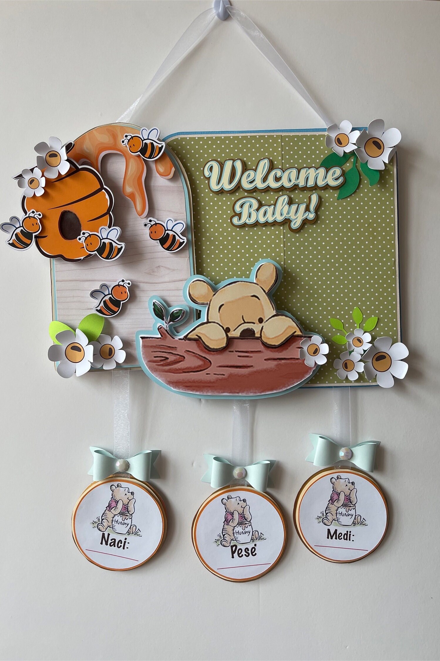 Custom Baby Banner, Welcome Baby Banner, Winnie the Pooh Welcome Baby ...